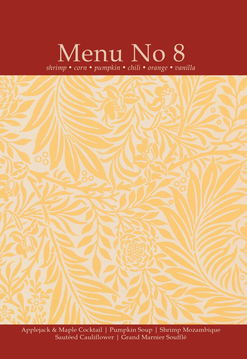 Menu No 8 | Kitchen Arts & Letters